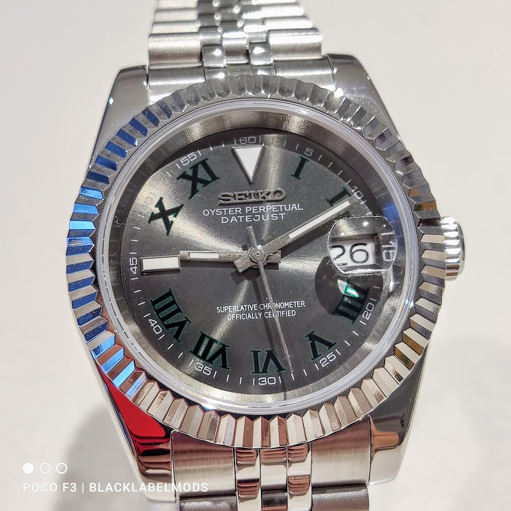 39mm Wimbledon Dial Datejust Style Custom Mod Watch - Black Label Mods ...